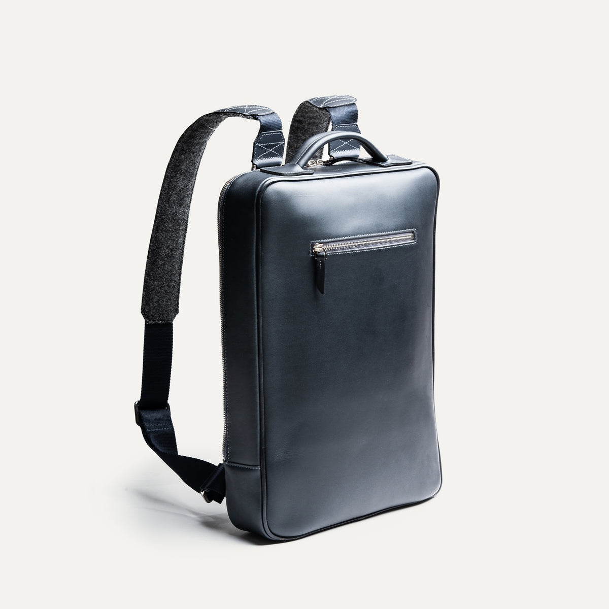 lundi Leather Backpack | SIMON Navy